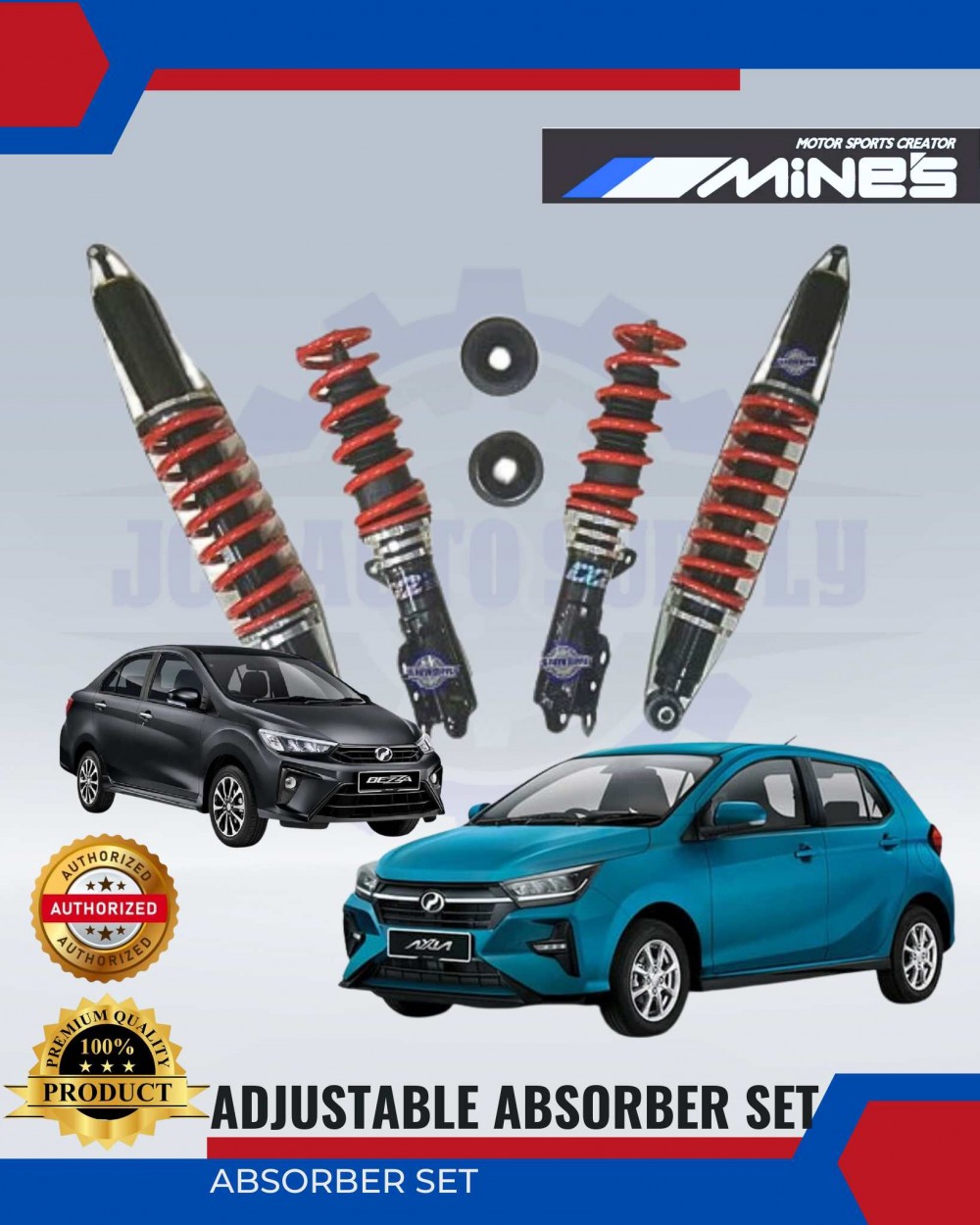 Perodua Axia - Bezza Adjustable Absorber Set - High Low Body Shift - MINES