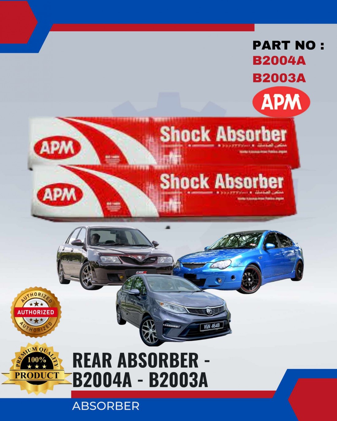 Front Absorber-Proton Waja-Gen2-APM B2004-B2003A | JCA AUTO SUPPLY