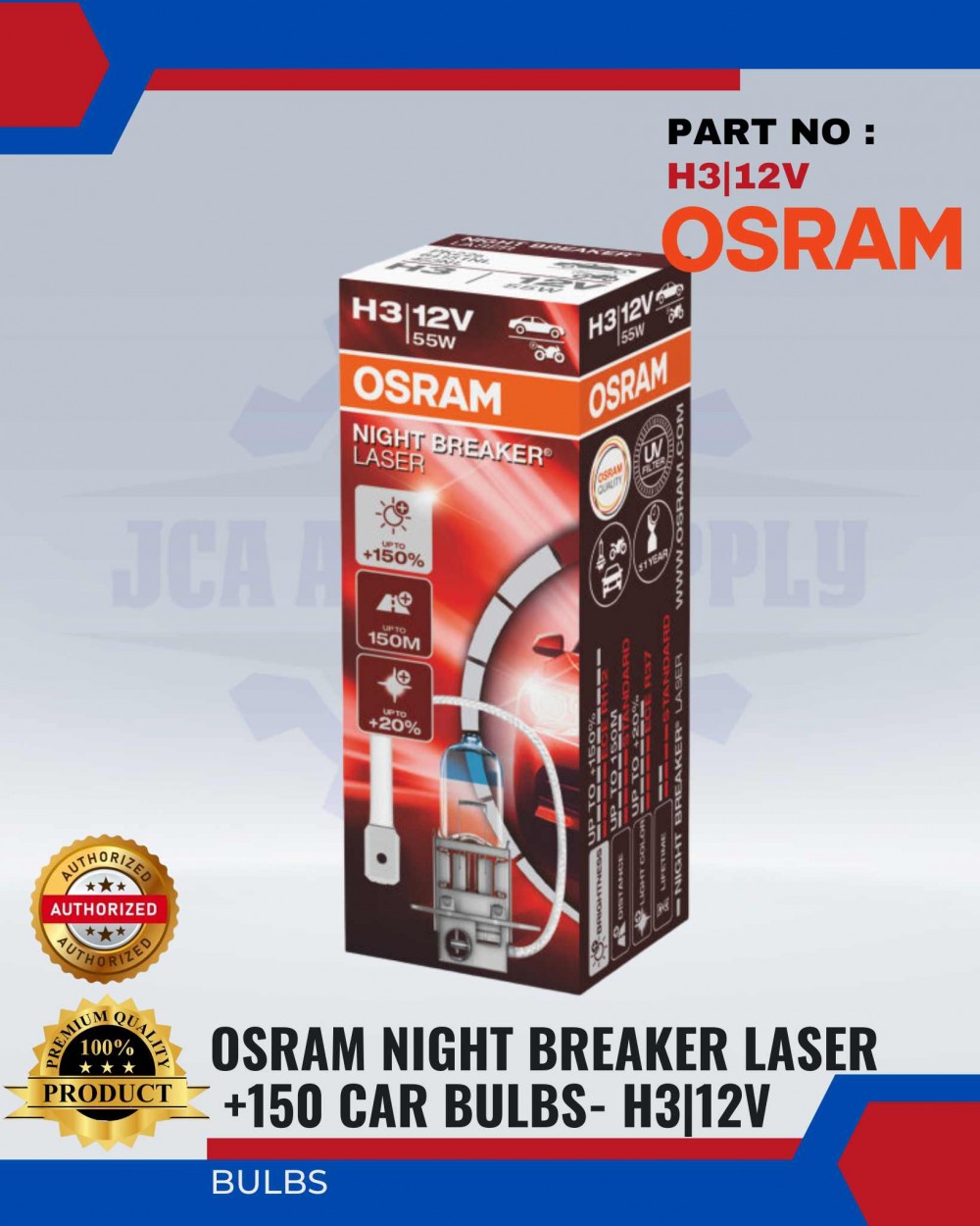 Osram Night Breaker Laser +150% (Next Generation) H3 | OSRAM | JCA AUTO ...