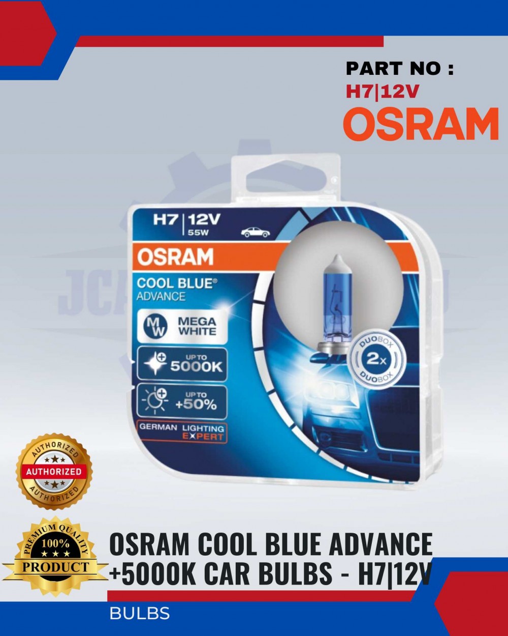 Osram Cool Blue Advance+5000K H7 | OSRAM | JCA AUTO SUPPLY
