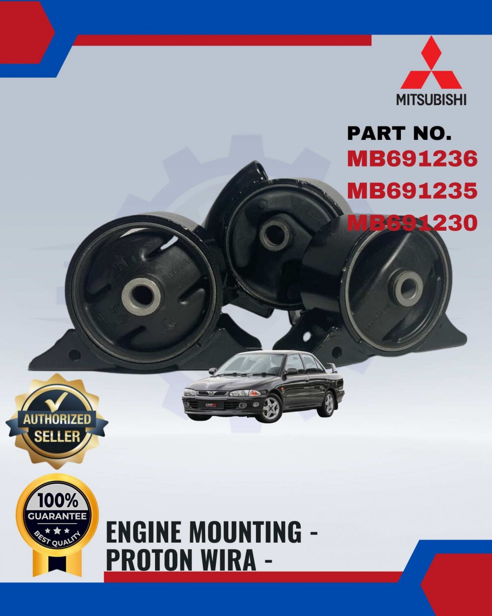 Engine Mounting-Proton Wira 1.6-Auto-Manual-MB691230 | JCA AUTO SUPPLY