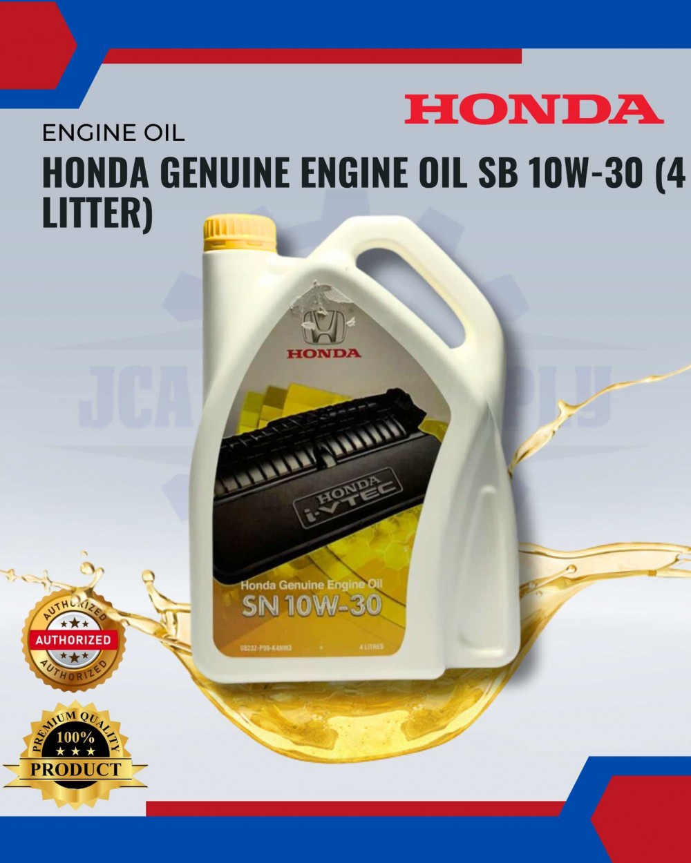 Honda Genuine Engine Oil Sb 10w-30 (4 Litter) | JCA AUTO SUPPLY