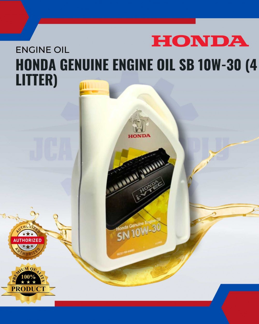Honda Genuine Engine Oil Sb 10w-30 (4 Litter) | JCA AUTO SUPPLY