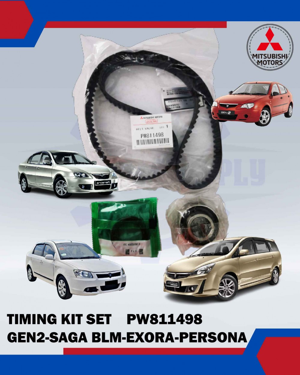 Timing Belt Kit Set-Proton Gen2-Saga Blm-Exora-Persona-PW811498 | JCA ...