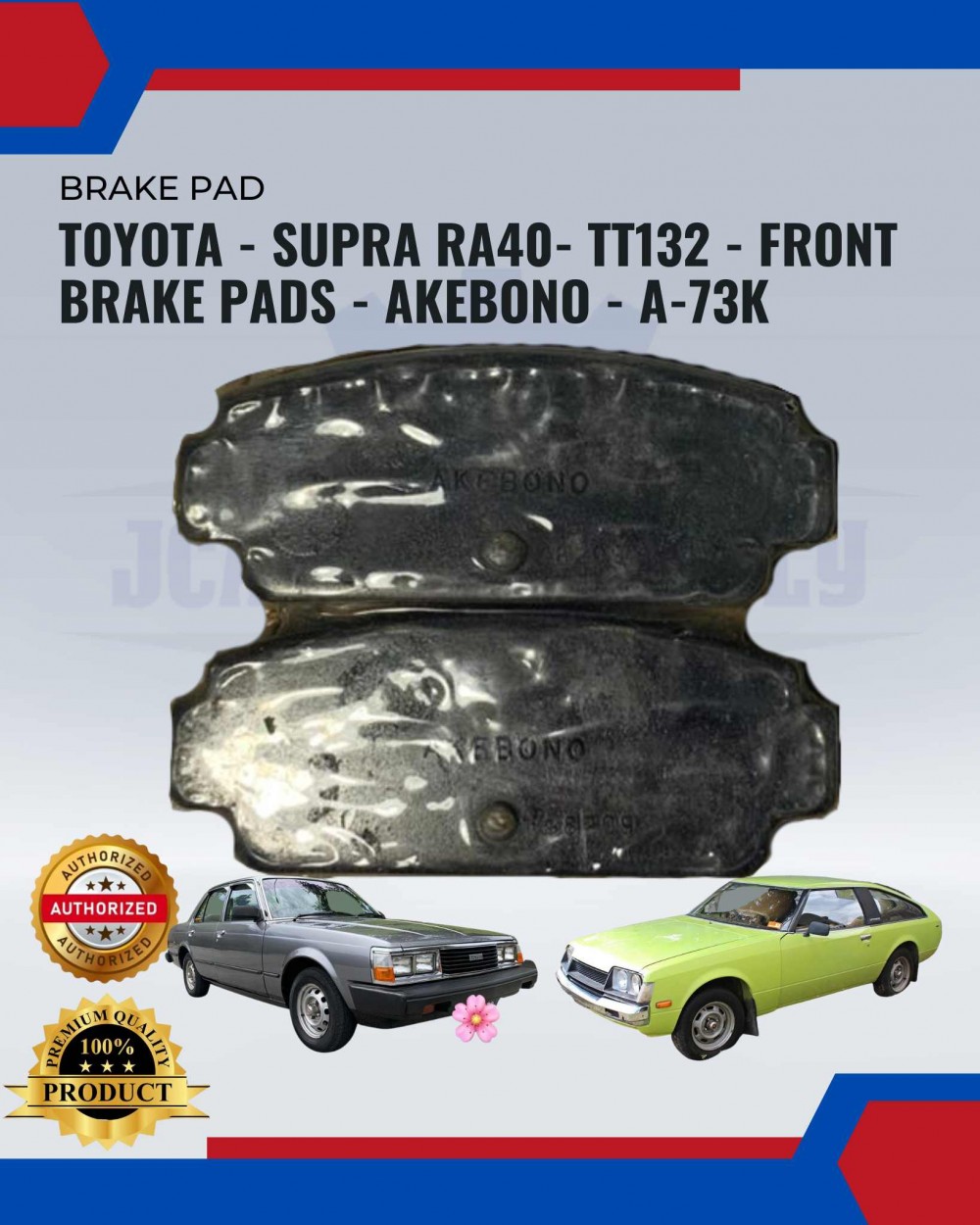 Front Disc Brake Pad-Toyota-Supra RA40-TT132-Akebono-A-73K | JCA AUTO ...