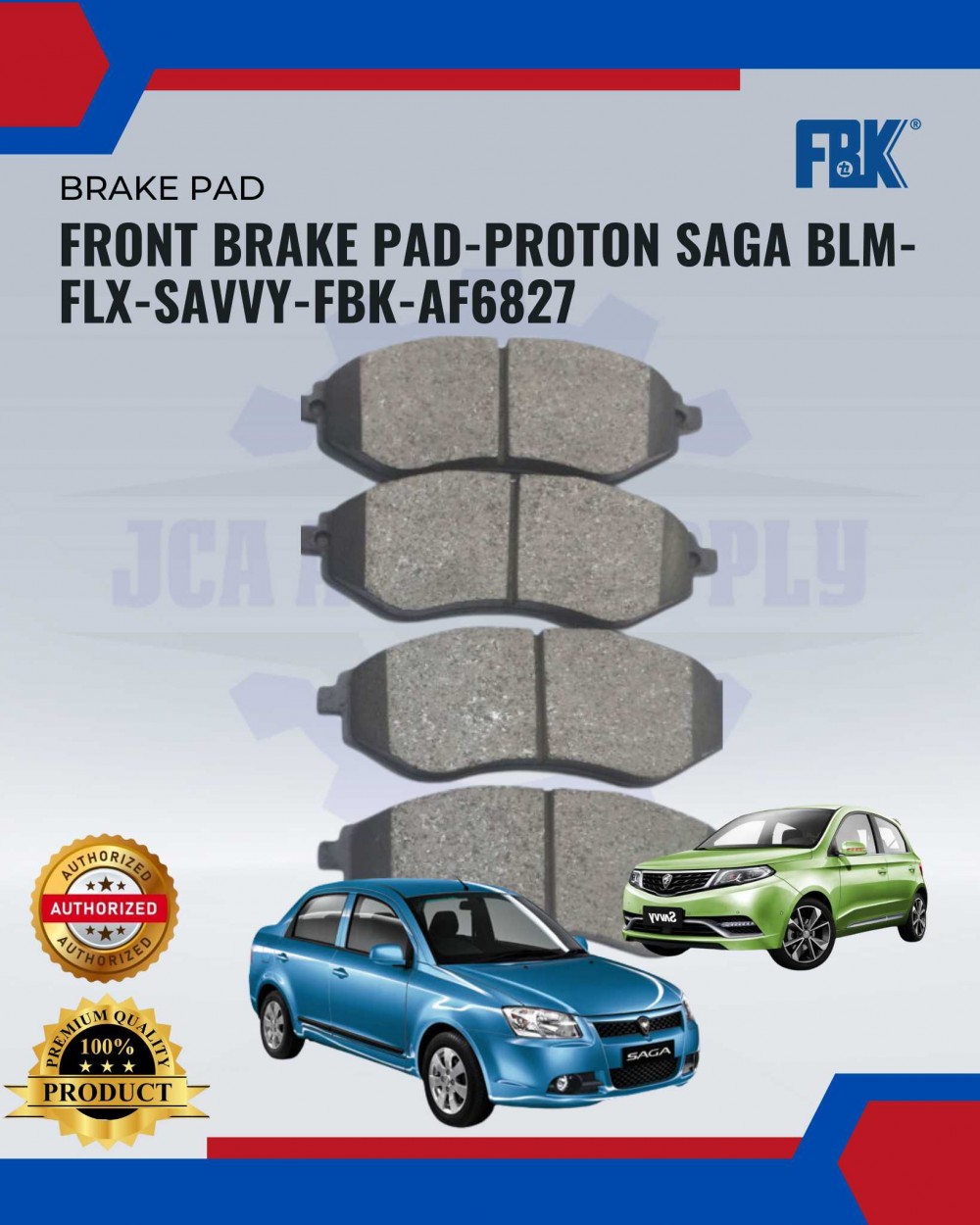 Front Brake Pad-Proton Saga Blm-Flx-Savvy-FBK-AF6827 | FBK | JCA AUTO ...