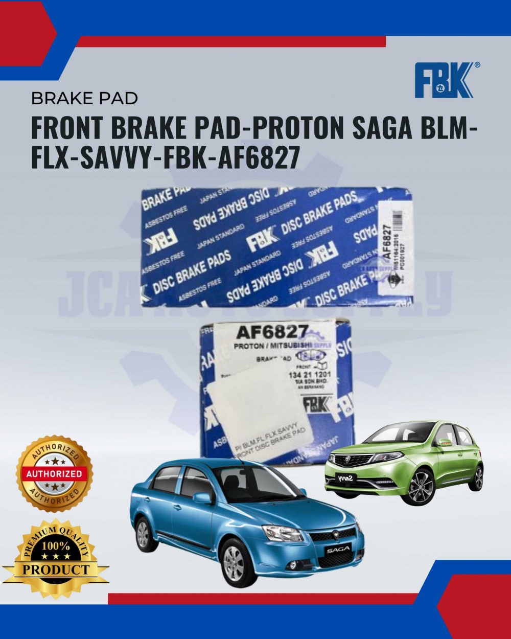 Front Brake Pad-Proton Saga Blm-Flx-Savvy-FBK-AF6827 | FBK | JCA AUTO ...