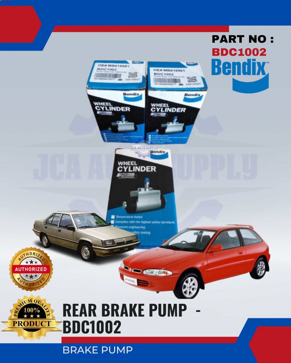 Rear Brake Pump-Proton Saga Wira-Satria-BENDIX-BDC1002 | JCA AUTO SUPPLY