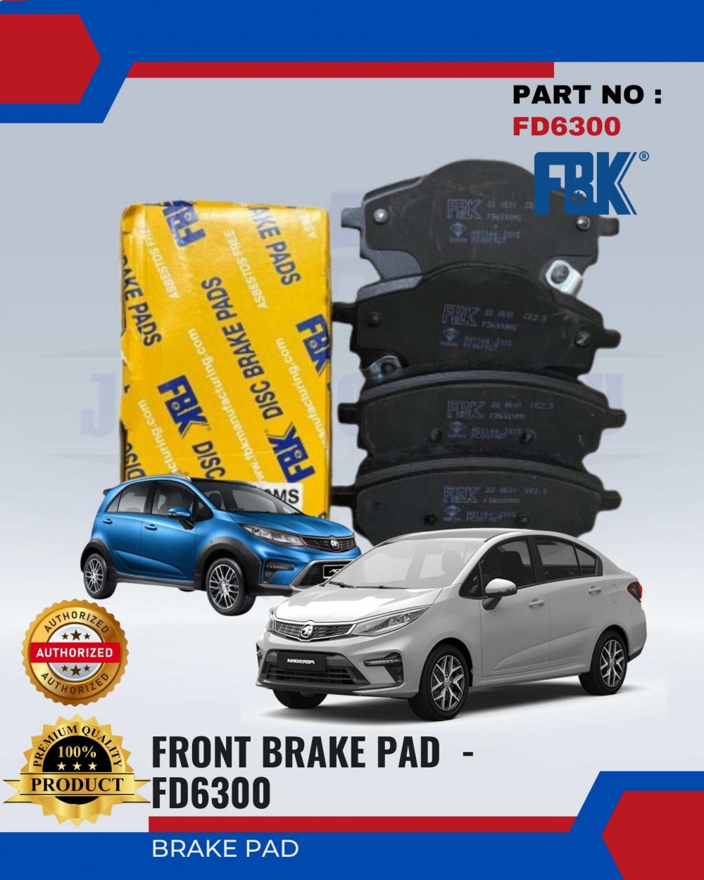 Proton Persona - Iriz Front Disc Brake Pad - FBK - FD6300