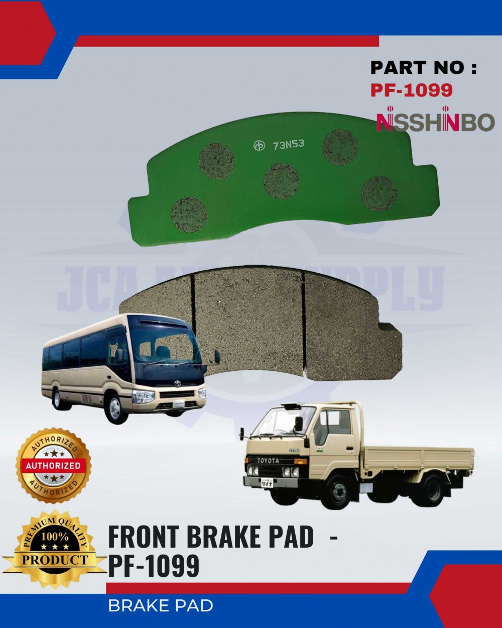Front Disc Brake Pad (4pcs)-NISSHINBO-PF-1099 | JCA AUTO SUPPLY