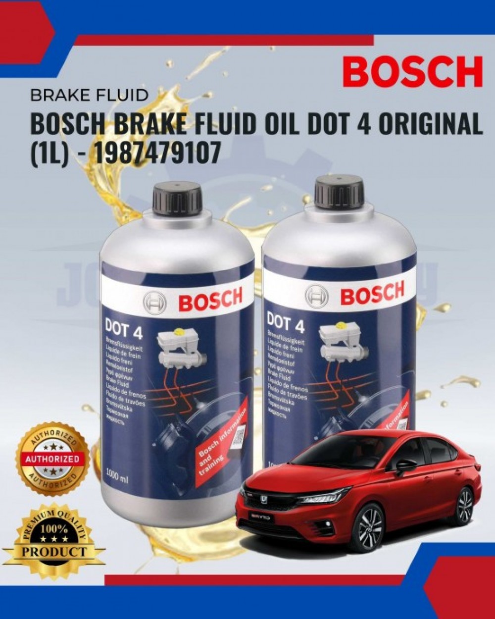 Bosch Brake Fluid Oil Dot 4 Original (1l)-1987479107 | JCA AUTO SUPPLY