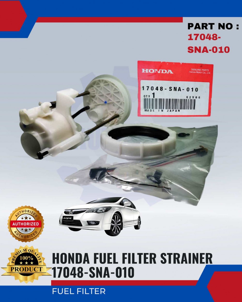 HONDA Fuel Filter Strainer Set ORIGINAL - Honda Civic FD 2006-2012 ...