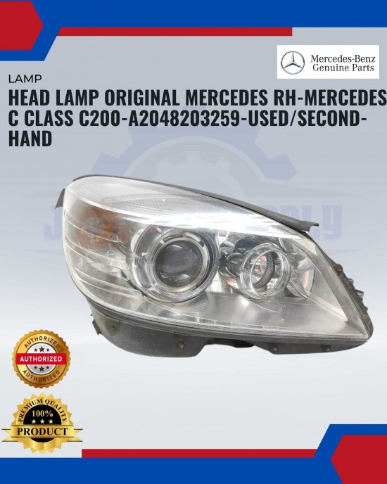 head-lamp-original-mercedes-rh-mercedes-c-class-c200a2048203259-used ...