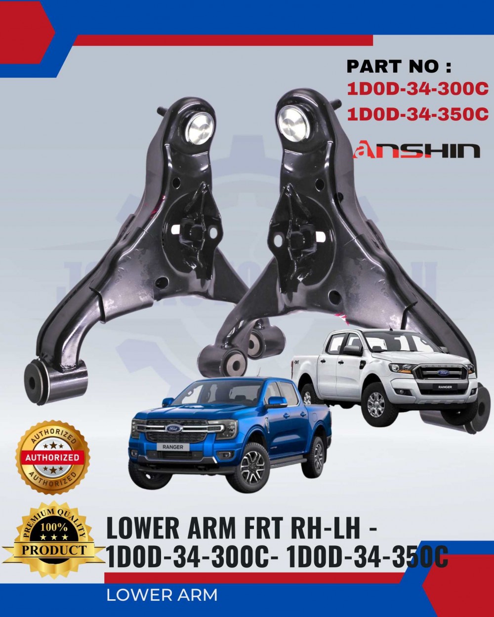 Ford Ranger T6-Ranger T7-Mazda BT50 Lower Arm Front Left-Right-Anshin ...