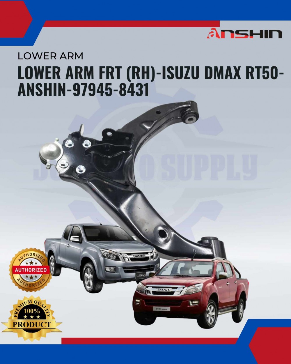 Isuzu D-max RT50 Lower Arm Front Left-Right-Anshin | ANSHIN | JCA AUTO ...