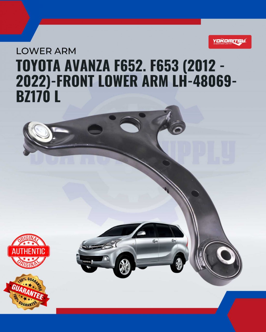 Toyota Avanza F652. F653 (2012 - 2022)-Front Lower Arm LH | JCA AUTO SUPPLY