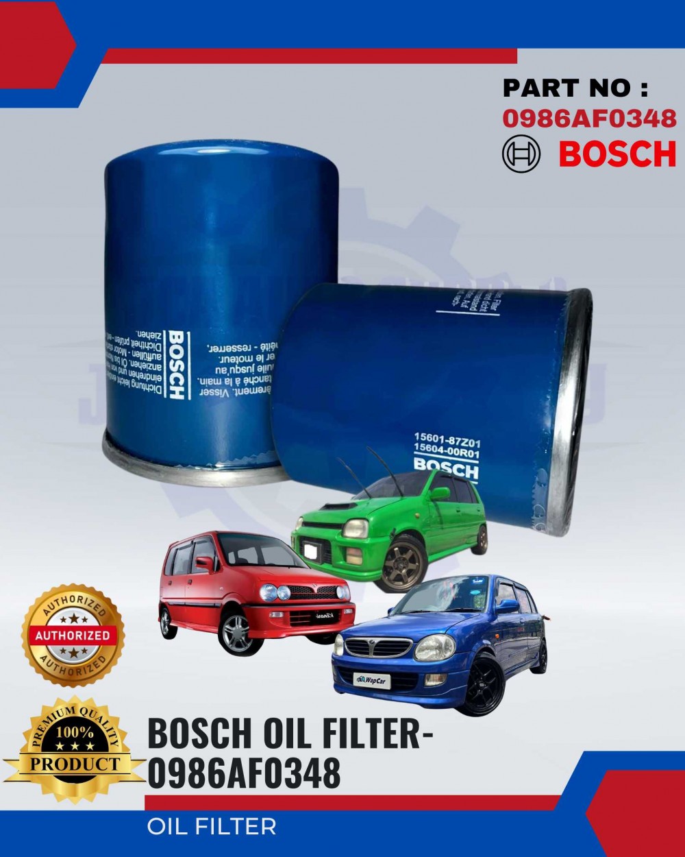 Oil Filter For Perodua-Kancil-Kenari-Kelisa-BOSCH-0986AF0348 | JCA AUTO ...