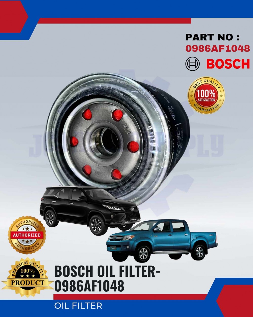 Oil Filter-Toyota Hilux Kun25-Fortuner-BOSCH-0986AF1048 | JCA AUTO SUPPLY