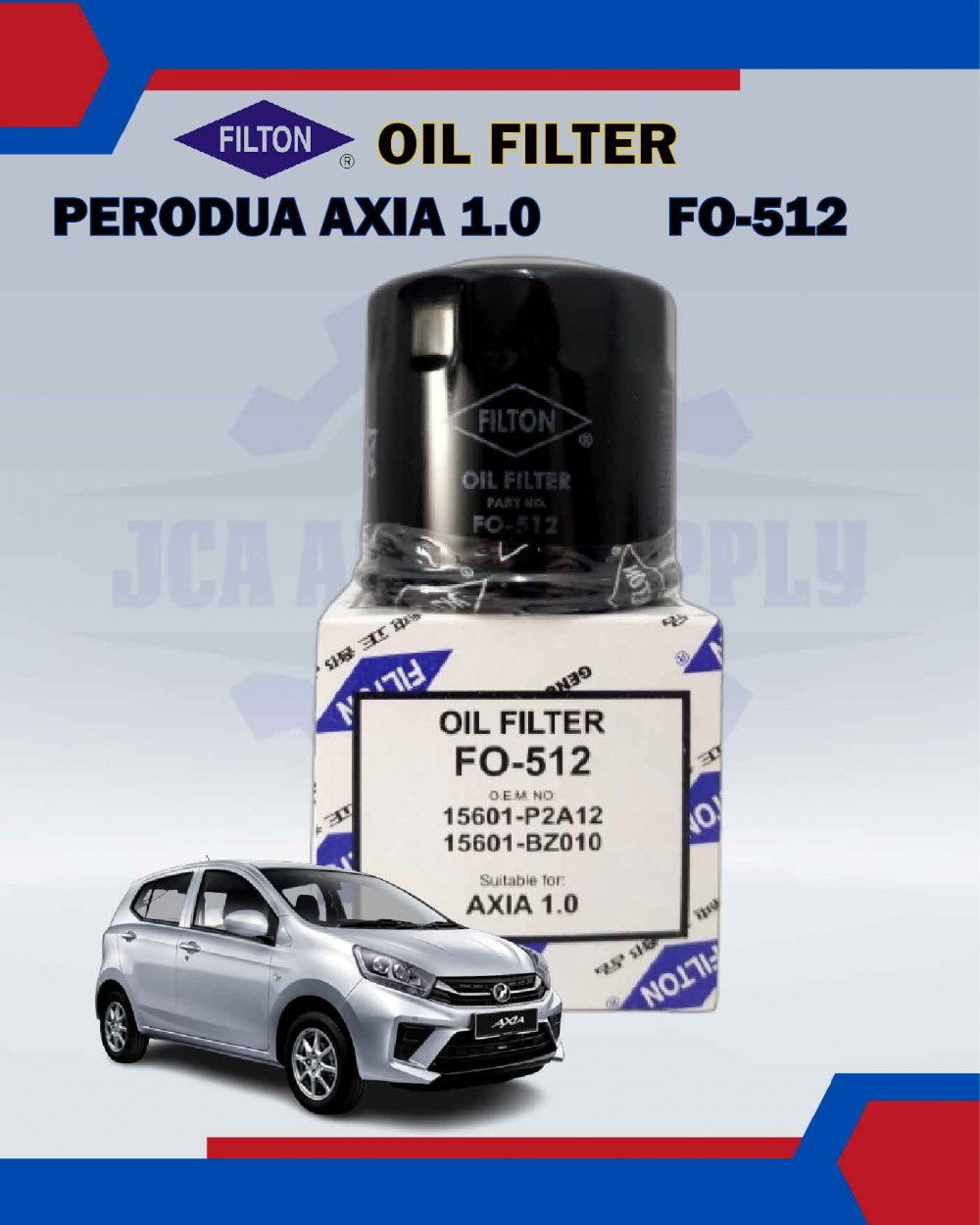 Oil Filter-Filton-Perodua Axia 1.0, Aruz, Bezza. Myvi, Ativa-FO-512 ...