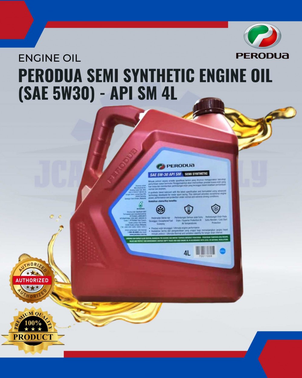 Perodua Semi Synthetic Engine Oil (SAE 5W30) - API SM 4L