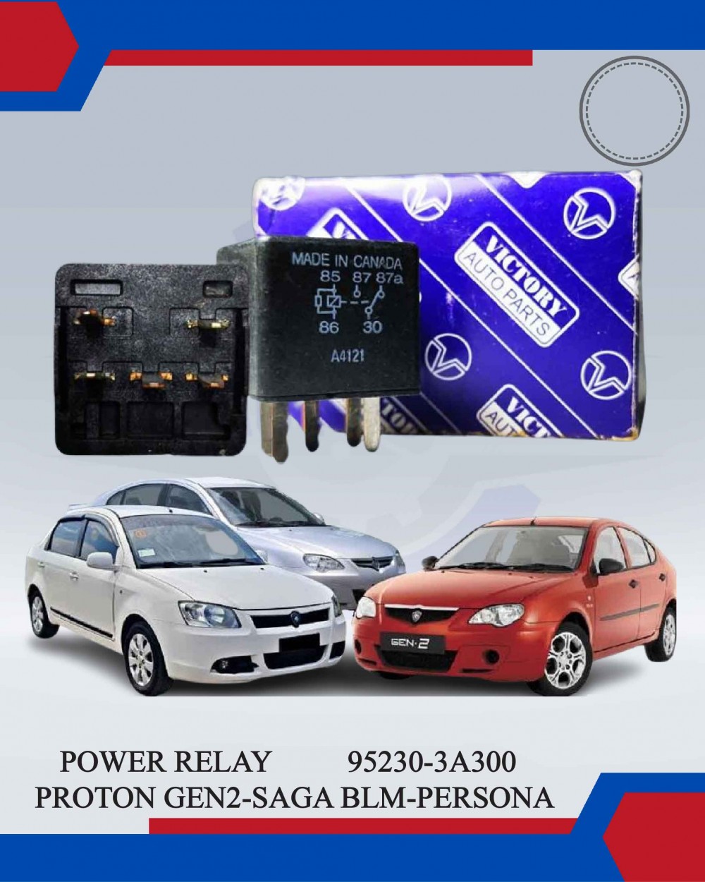 Power Relay 5 Pin-Proton Saga Blm-Gen2-Persona-VICTORY AUTO PARTS-95230 ...