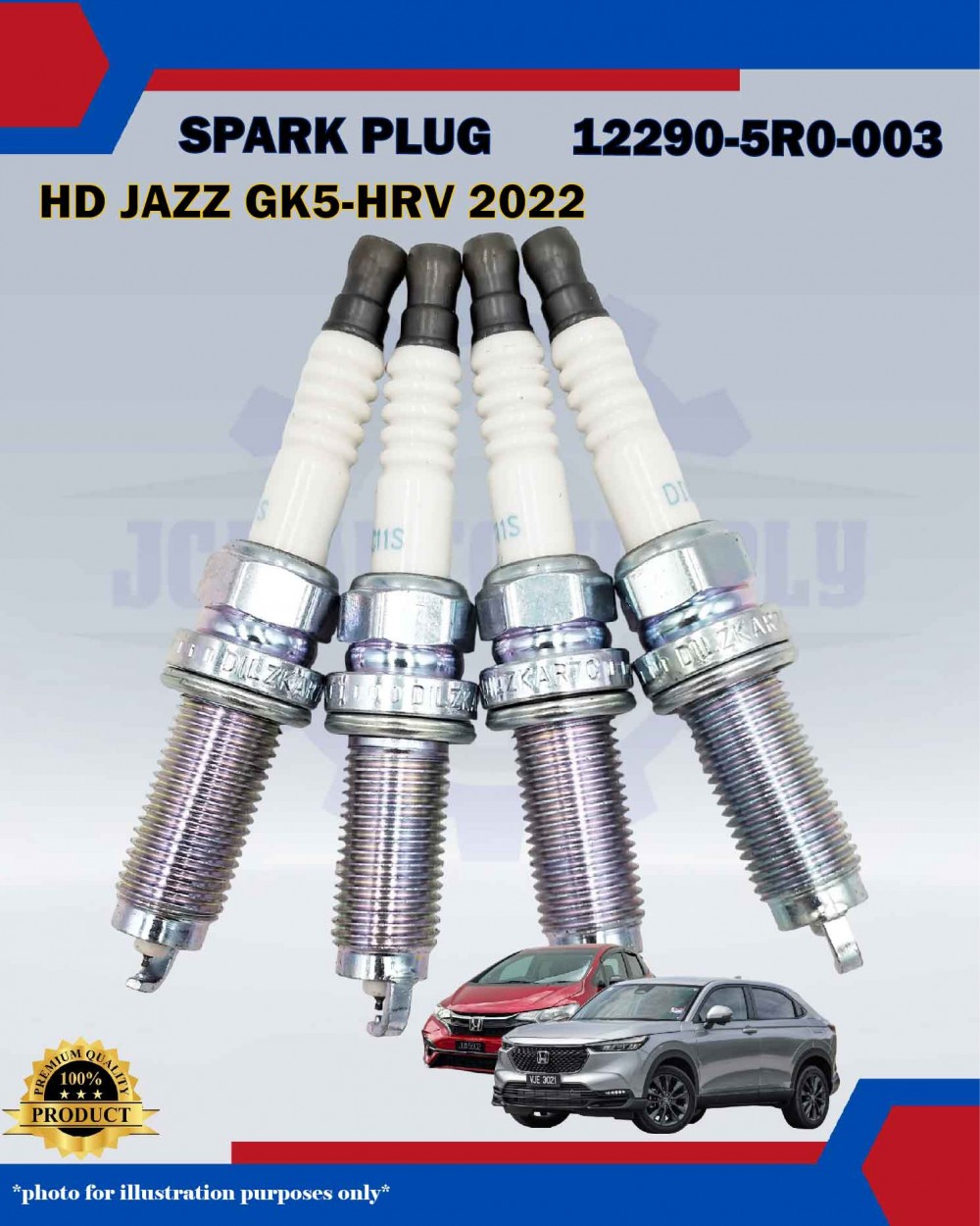 Honda Double Iridium Spark Plug-Honda Jazz GK5-HRV 2022-CRZ-12290-5R0 ...