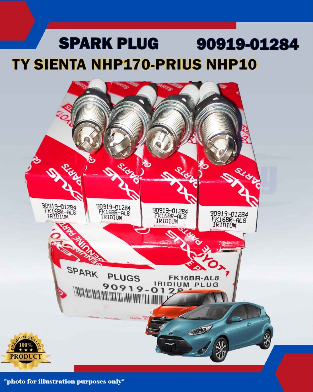 Toyota Double Iridium Spark Plug-Toyota Sienta NHP170-Prius NHP10 ...