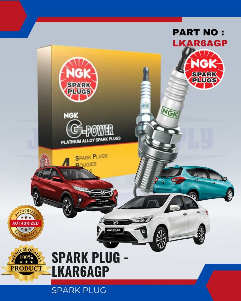 Spark Plug-Perodua Aruz-Myvi-Gen-Bezza-Toyota-Yaris-Vios-NGK G-POWER ...