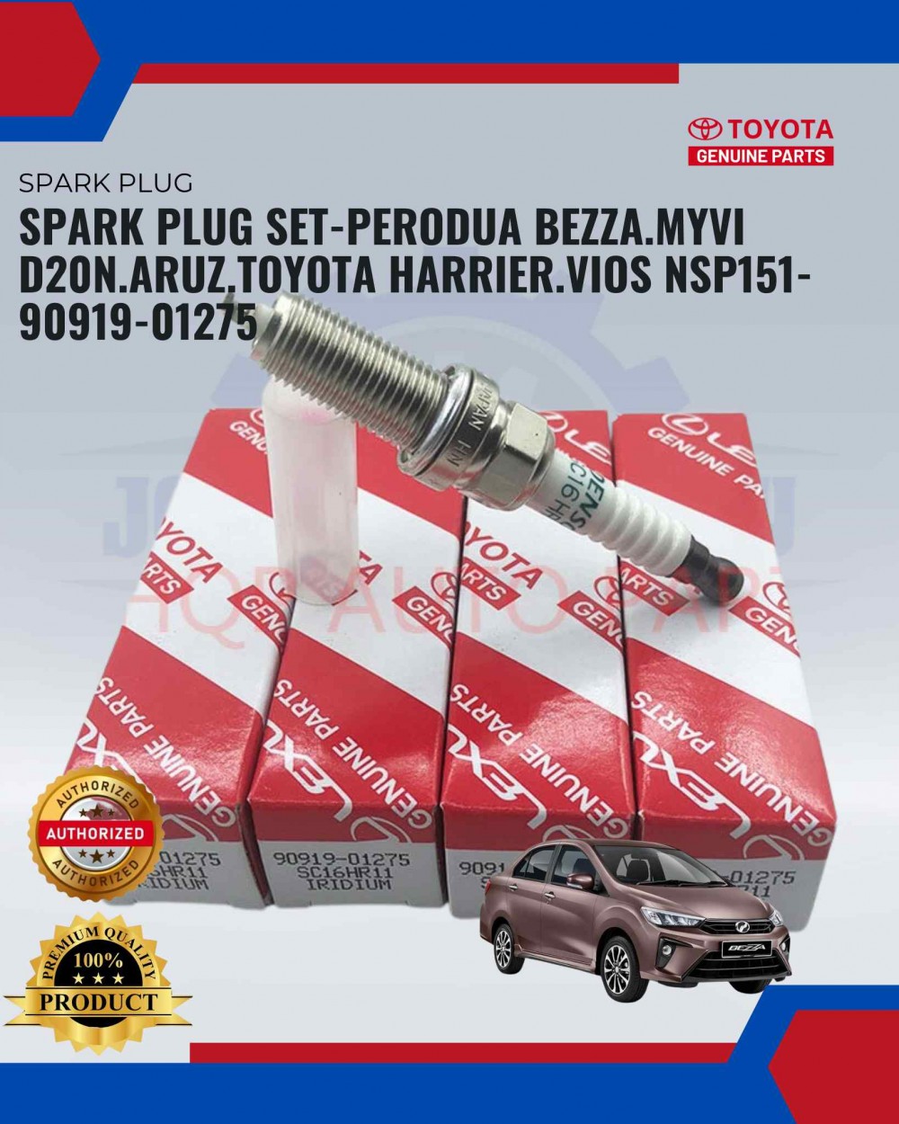 Spark Plug Set-Perodua Bezza. Myvi D20N. Aruz. Toyota Harrier. Vios ...