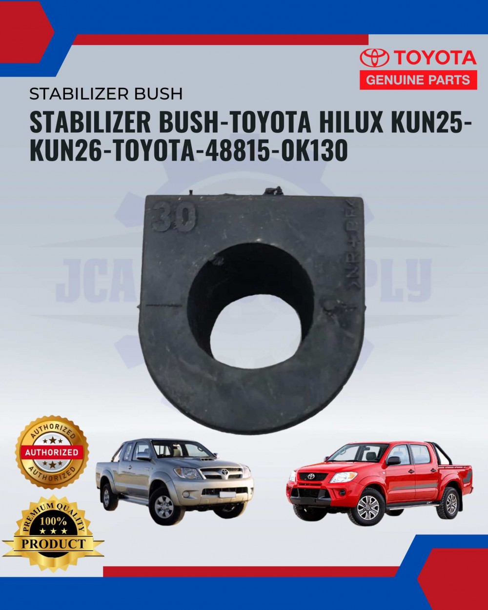 Stabilizer Bush-Toyota Hilux Kun25-Kun26-Toyota-48815-0K130 | JCA AUTO ...