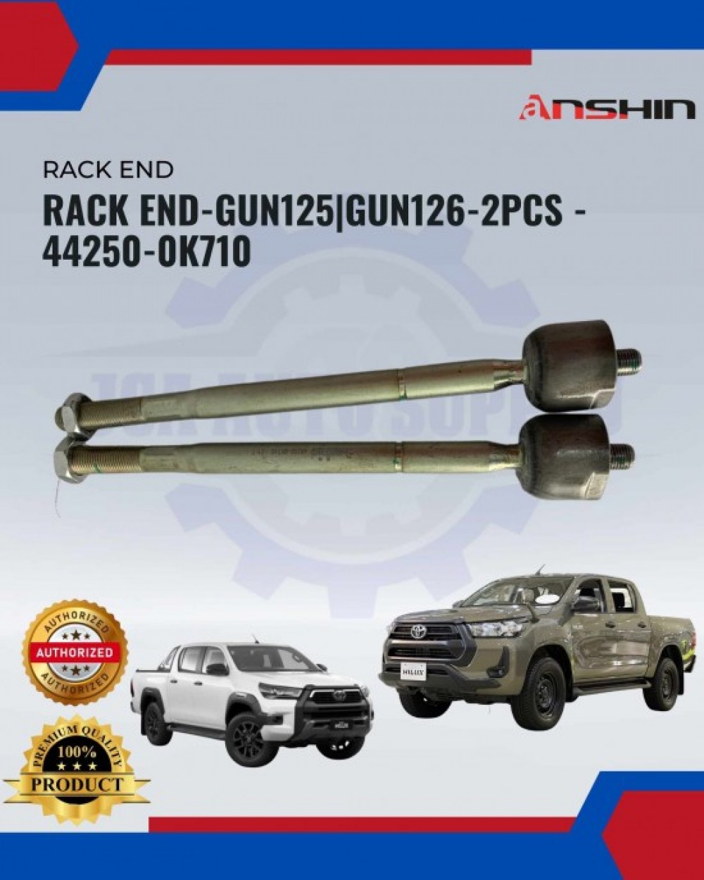 Toyota Hilux Revo GUN125 GUN126 Steering Rack End Set Anshin-44250 ...