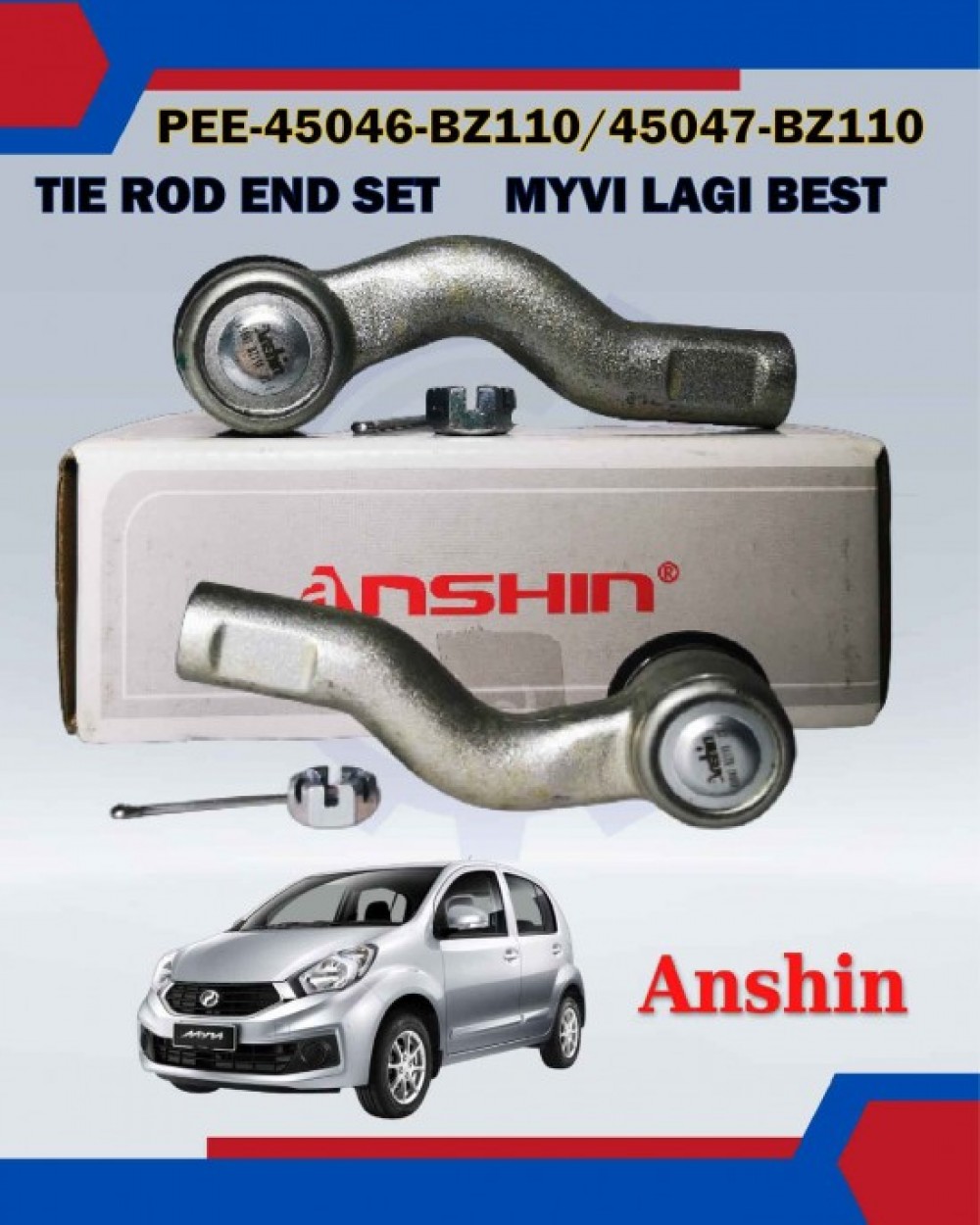 Tie Rod End Set-Anshin-Perodua Myvi Lagi Best-PEE-45046-BZ110/45047 ...