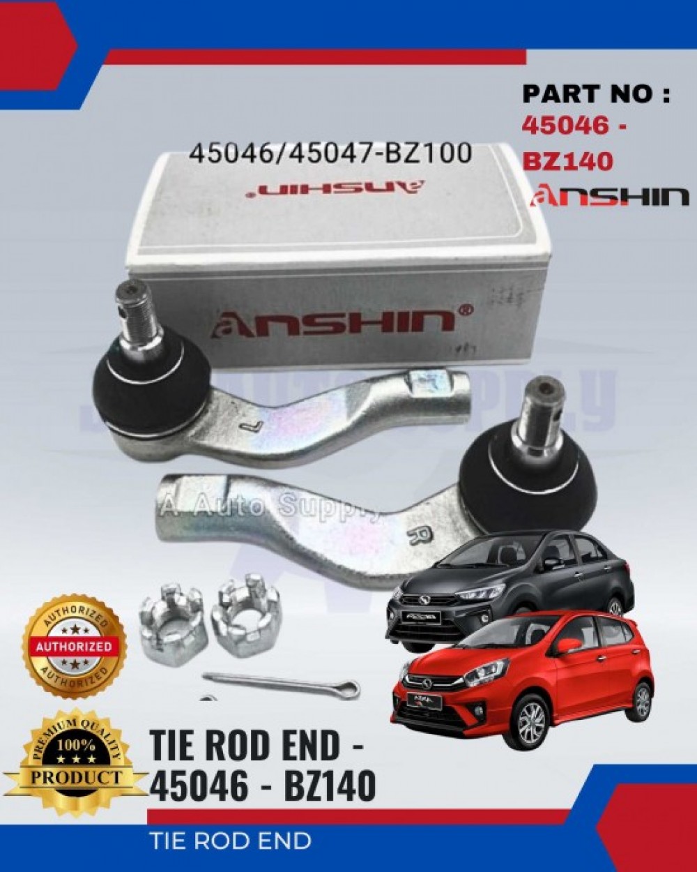 Tie Rod End- Perodua Axia-Bezza 1.0 -45046-BZ140 | JCA AUTO SUPPLY